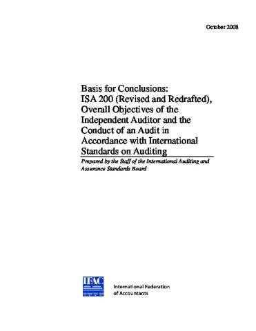 Basis for Conclusions: ISA 200 (Revised and Redrafted) | IAASB