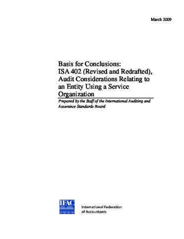 Basis for Conclusions: ISA 402 (Revised and Redrafted), Audit ...