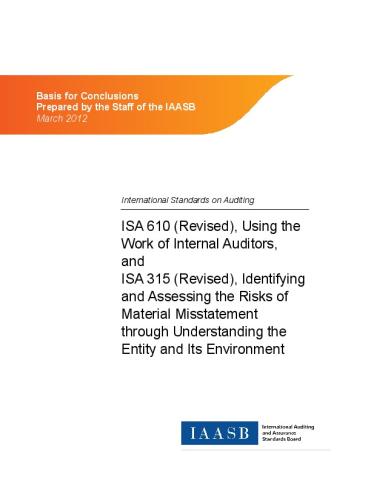 Basis for Conclusions: ISA 610 (Revised), Using the Work of Internal ...