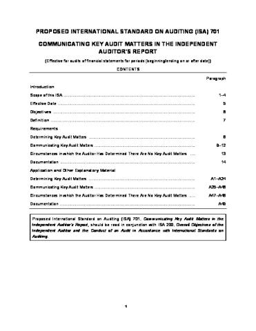 Reporting on Audited Financial Statements: Proposed New and Revised ...