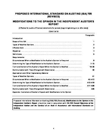 Reporting on Audited Financial Statements: Proposed New and Revised ...